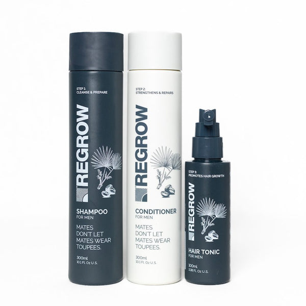 Regrow Men's 3 Month Hair Growth Starter Pack - Shampoo, Conditioner ...