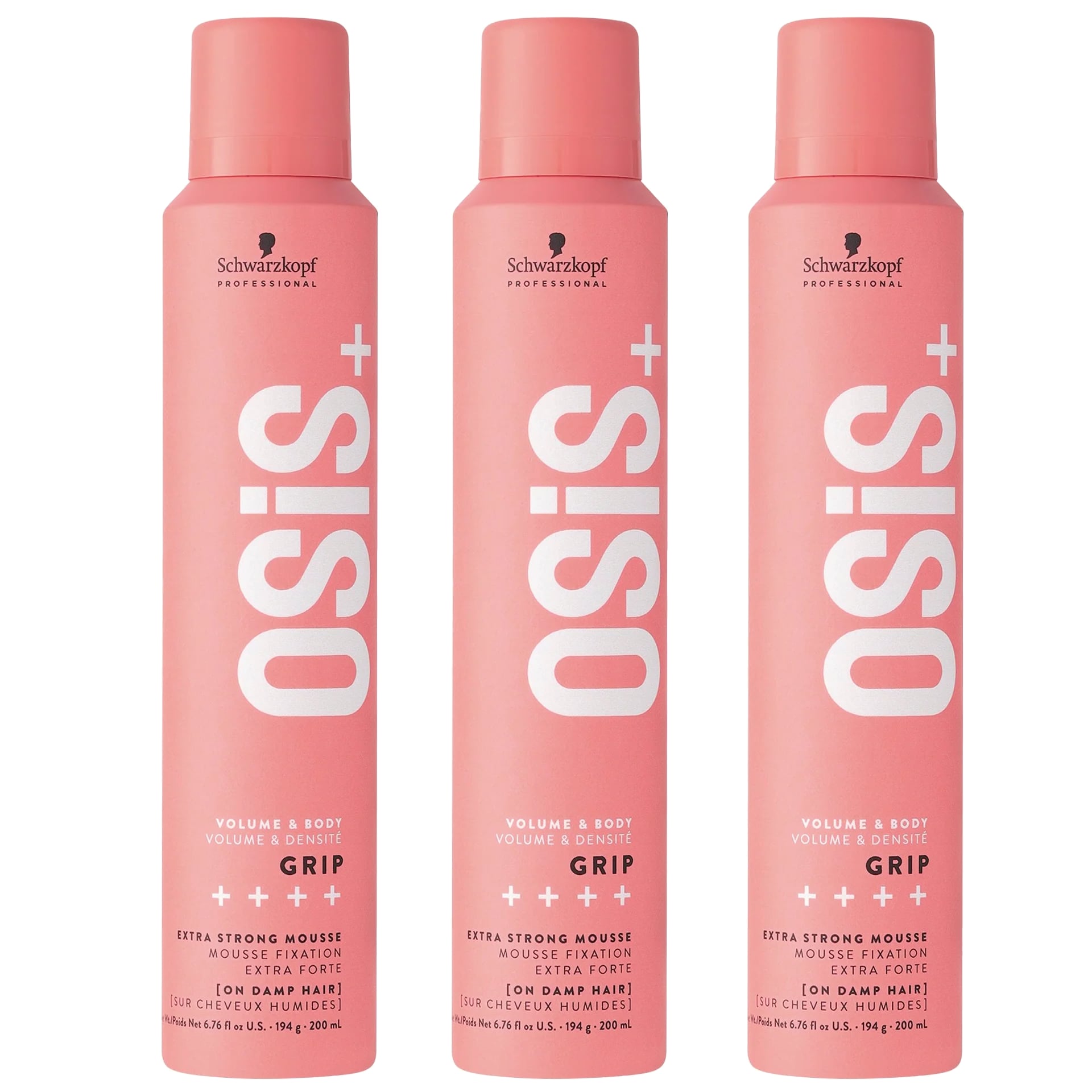 Schwarzkopf Professional Osis+ Grip Extra Strong Mousse 200ml Trio ...