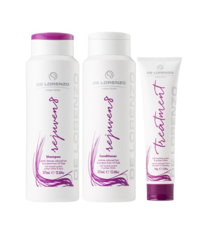 De Lorenzo Instant Rejuven8 Shampoo, Conditioner 375ml & Treatment Trio ...